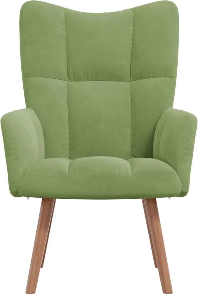 Relaxační křeslo světle zelené samet 328054