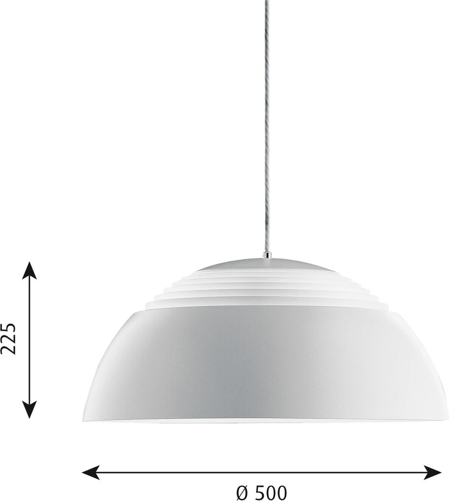 Závěsná lampa AJ Royal LED 3000K 50 cm bílá