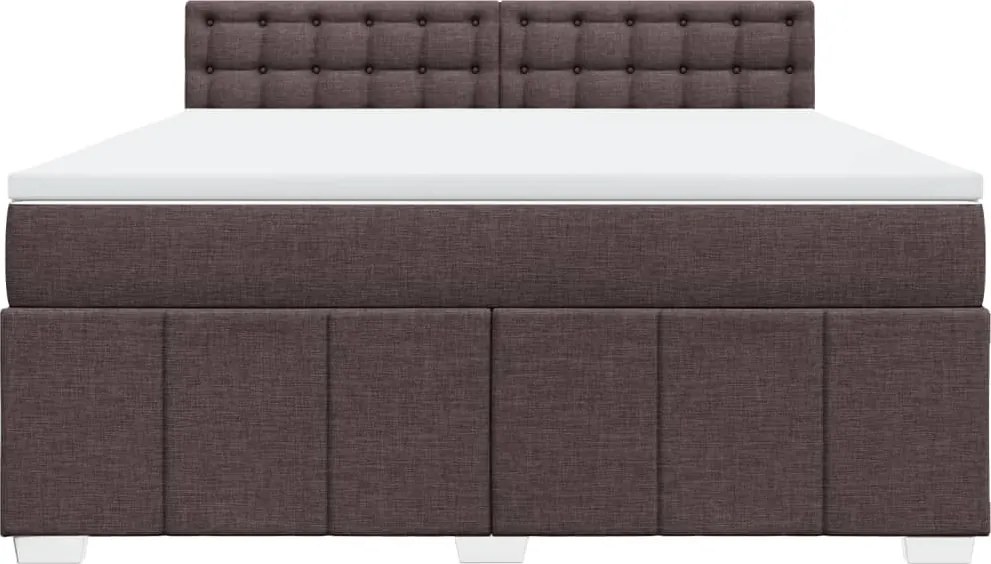 Box spring postel s matrací tmavě hnědá 180x200 cm textil 3289464
