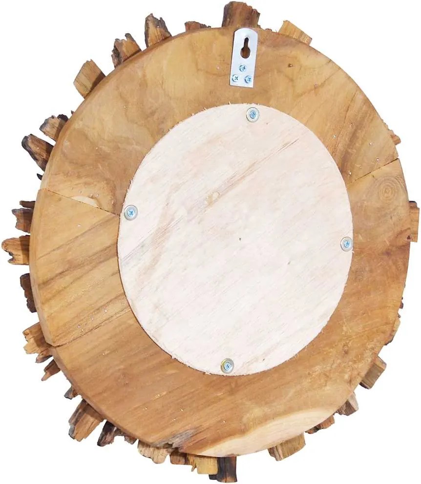 Nástěnné zrcadlo 40 cm teak kulaté 288803