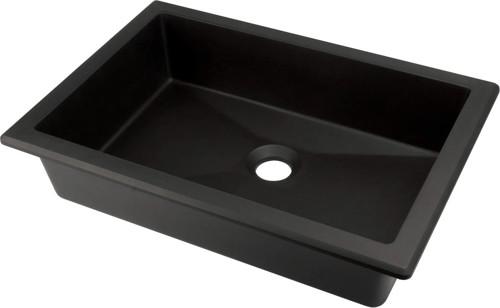 Deante Correo, granitové umyvadlo 500x350x140 mm, černá matná, DEA-CQR_NU5U