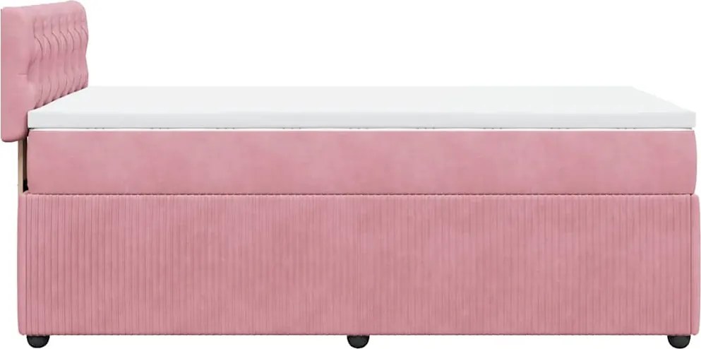 Box spring postel s matrací růžová 90x200 cm samet 3289949