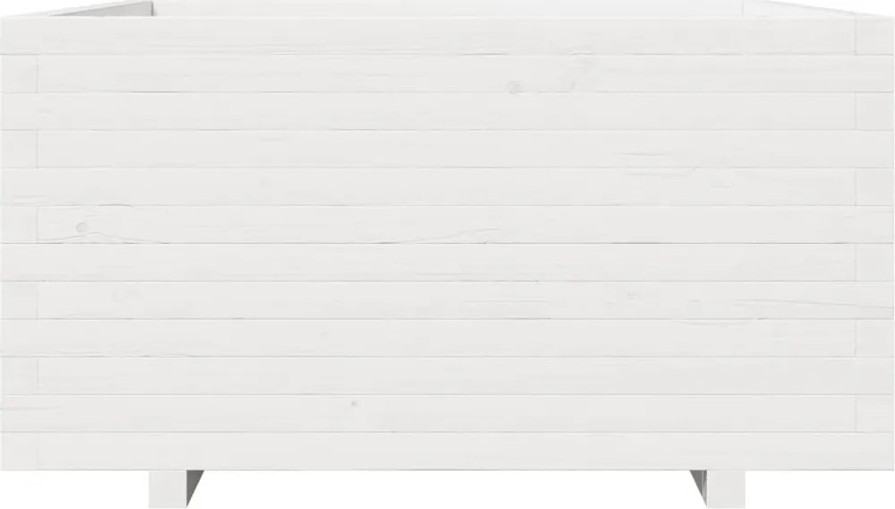 Zahradní truhlík bílý 90 x 90 x 49,5 cm masivní borové dřevo 3282535