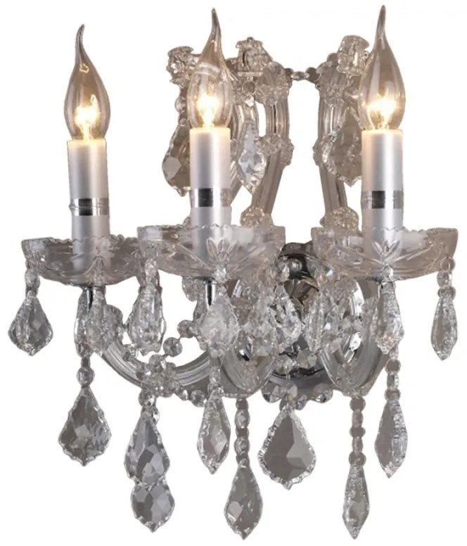 Nástěnná lampa z křišťálového skla – 35x21x40 cm