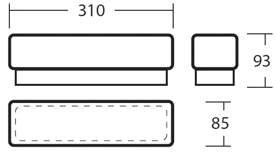 Osmont 67779 Flora 2, nástěnné/stropní svítidlo v obdélníkovém tvaru, LED 8W 4000K, délka 31cm, černá