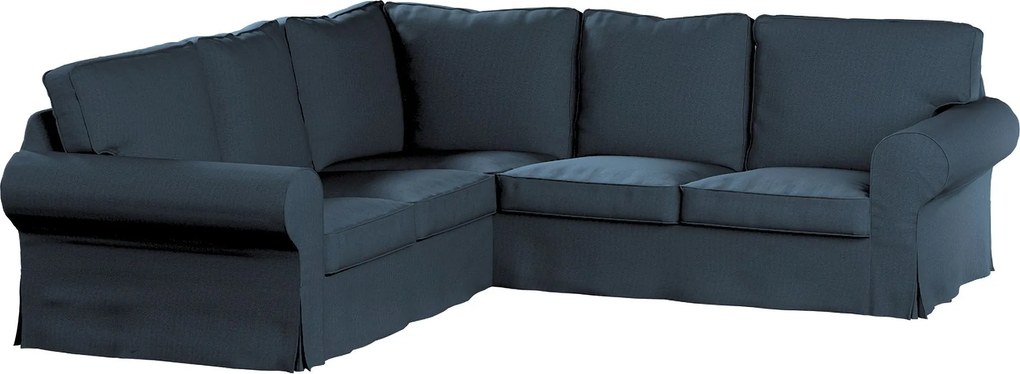 Potah na pohovku IKEA Ektorp rohová barva modrá látka pletený vzor