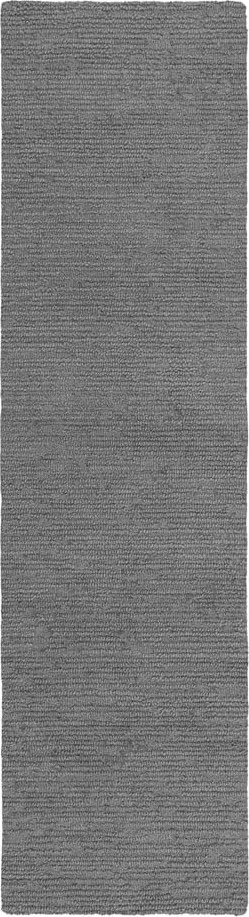 Šedý ručně tkaný vlněný běhoun 80x230 cm Harris Boucle – Flair Rugs