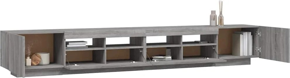 3dílný set TV skříněk s LED světly šedý sonoma kompozitní dřevo 3120174