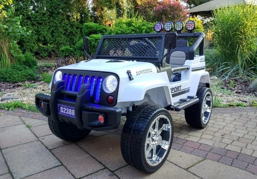 LEAN CARS Elektrické autíčko Jeep S2388 bílé 4x45W