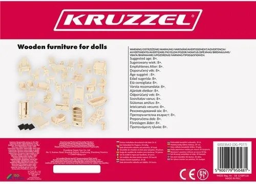 Dřevěná sada nábytku skládací Kruzzel 23542 set pro panenky