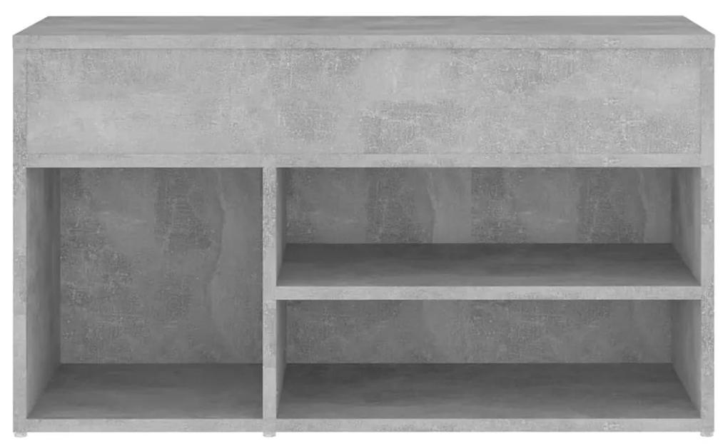 Lavice s botníkem betonově šedá 80 x 30 x 45 cm dřevotříska - Default Title