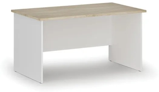 Kancelářský psací stůl rovný PRIMO WHITE, 1400 x 800 mm, bílá/dub přírodní