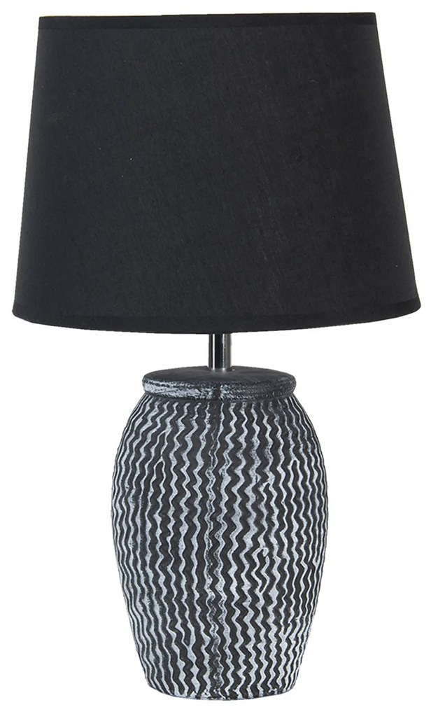 Šedo černá stolní lampa Lui s černým stínidlem - Ø 25*41 cm / E27