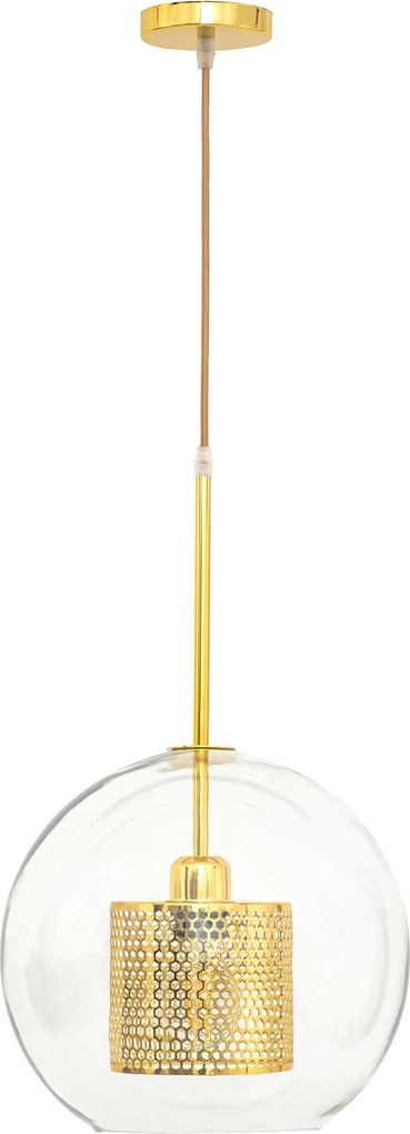 Toolight - závěsná skleněná lampa APP555-1CP 25cm, zlatá, OSW-08748