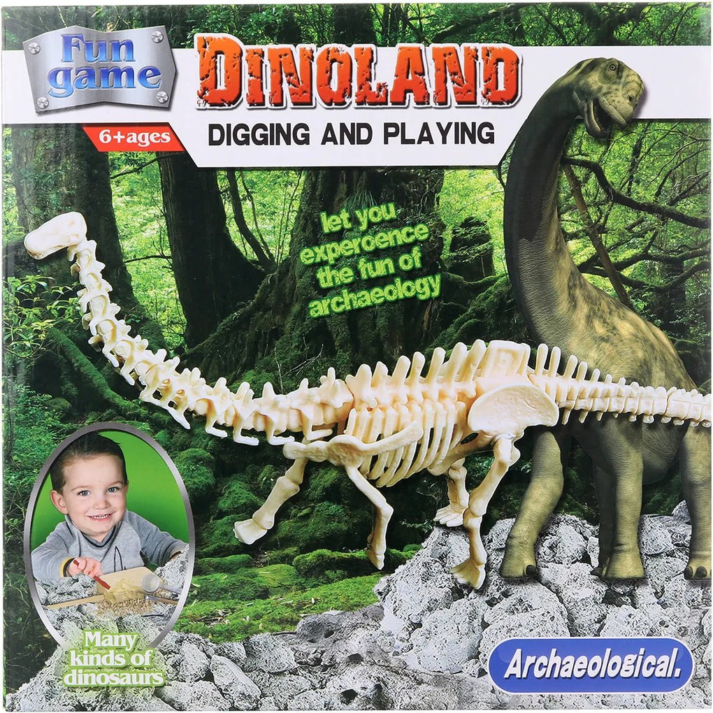 _Ostatní 1_ Tesání dino vykopávky Brontosaurus malý archeolog vědecký set s nástroji 102161