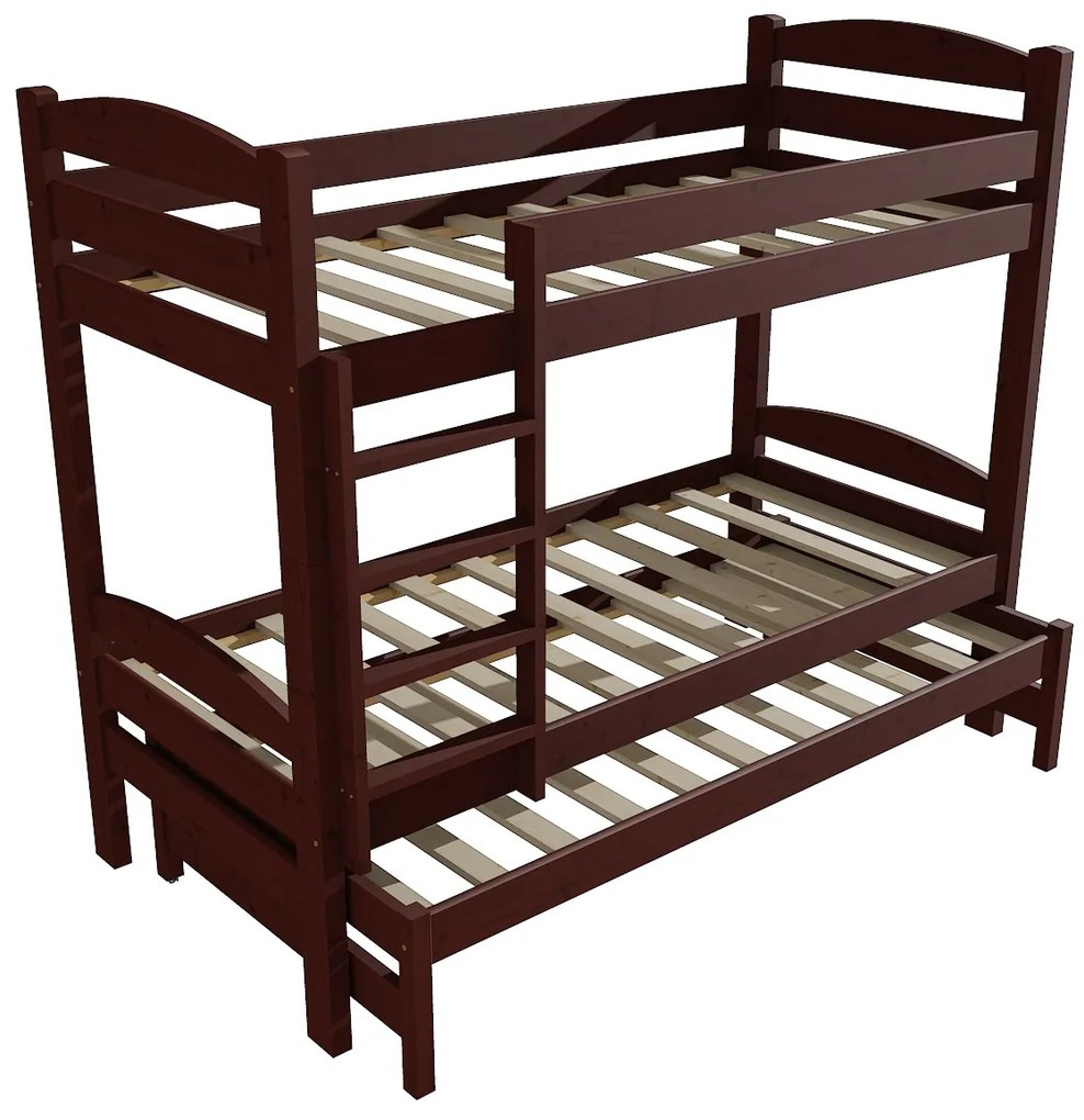 Vomaks Patrová postel s výsuvnou přistýlkou PPV 010 Rozměr: 80 x 200 cm, Barva: barva růžová, Prostor mezi lůžky: 80 cm