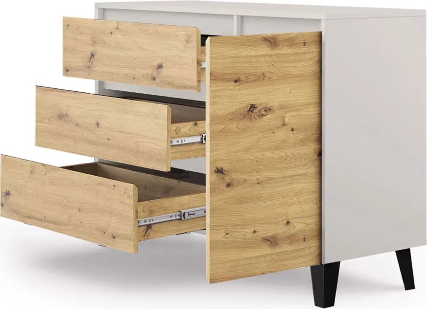 Komoda Borg 1d3s kašmír / dub artisan