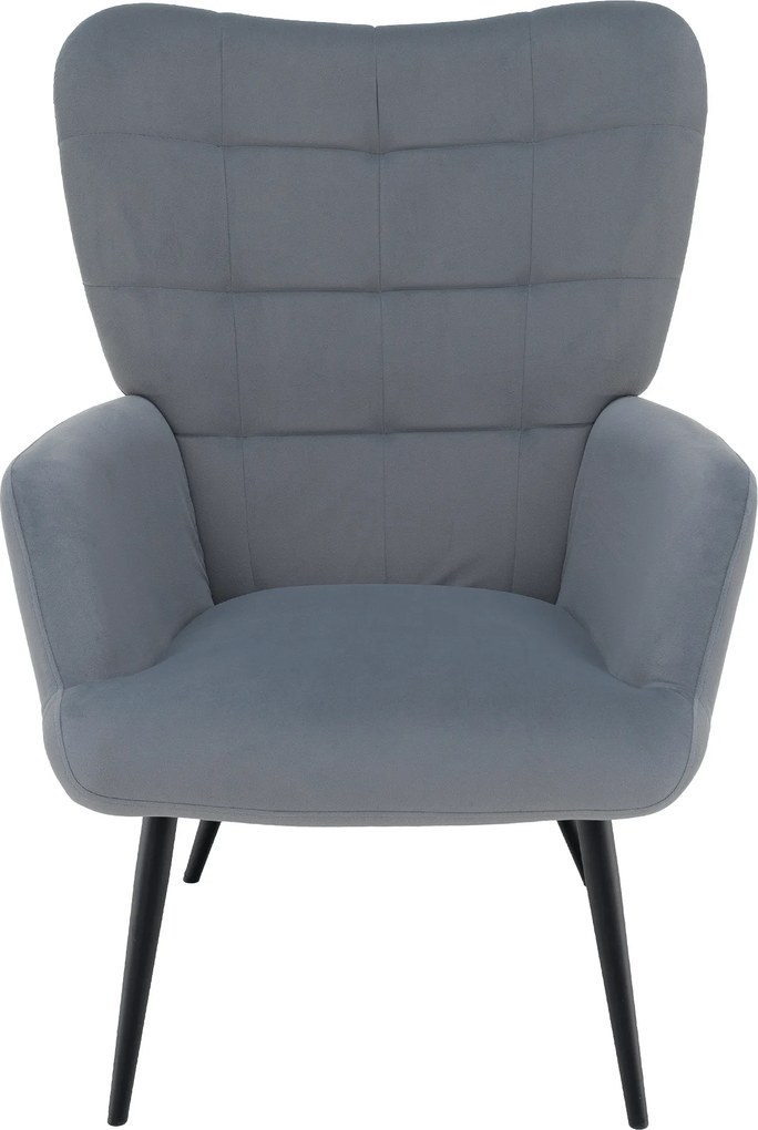 Křeslo s podnoží, šedá Velvet látka/černá, HABEN