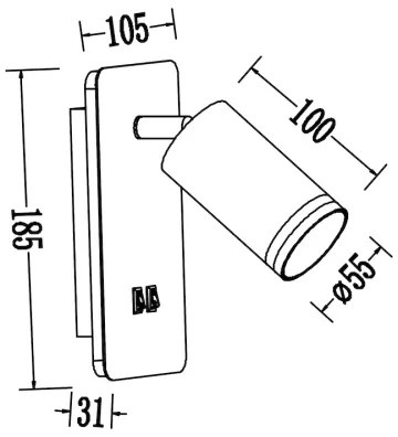 LED Nástěnné bodové svítidlo PIPE 1xGU10/10W/230V + LED/6W bílá