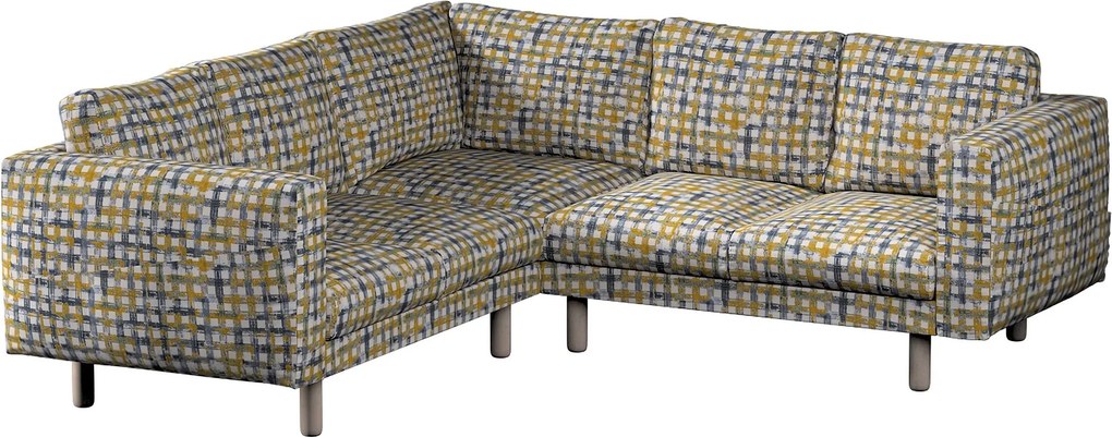Potah na pohovku IKEA Norsborg rohová 4-místná barva modrá látka pletený vzor, vzorované
