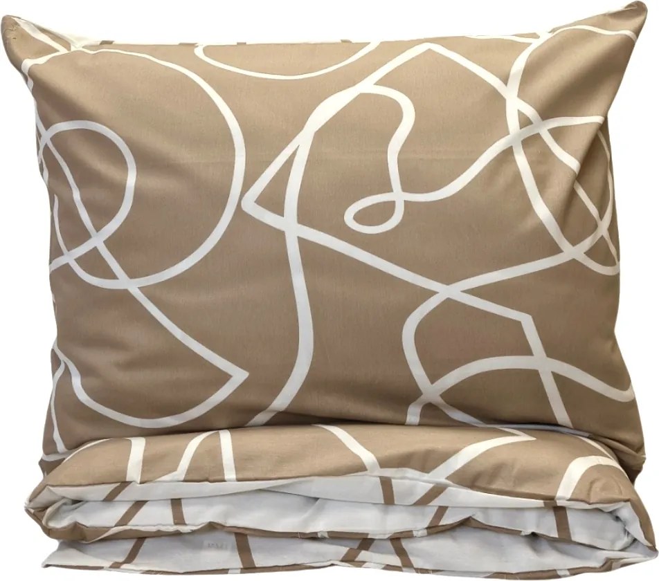 Povlečení bavlněné Merlot hnědé TiaHome - 1x Polštář 90x70cm, 1x Přikrývka 140x200cm