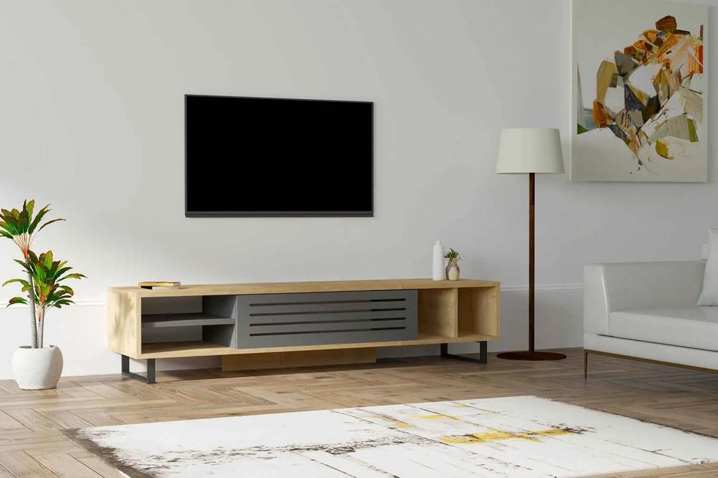 Designový TV stolek Xiomara 160 cm antracitový