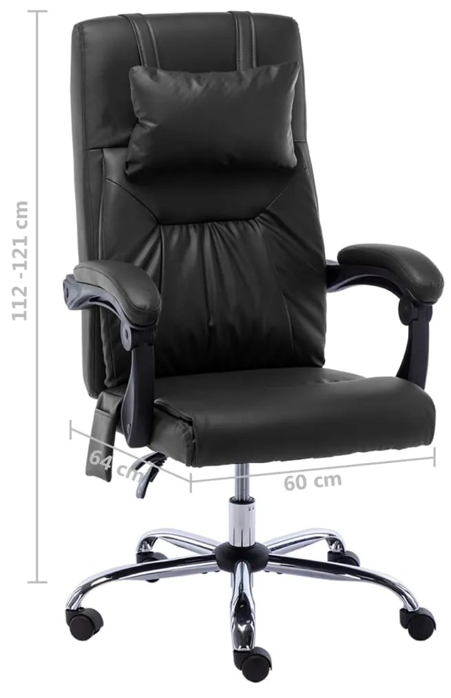 Masážní kancelářská židle černá umělá kůže,  20292