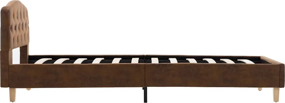 Rám postele hnědý umělá broušená kůže 90 x 200 cm 284936