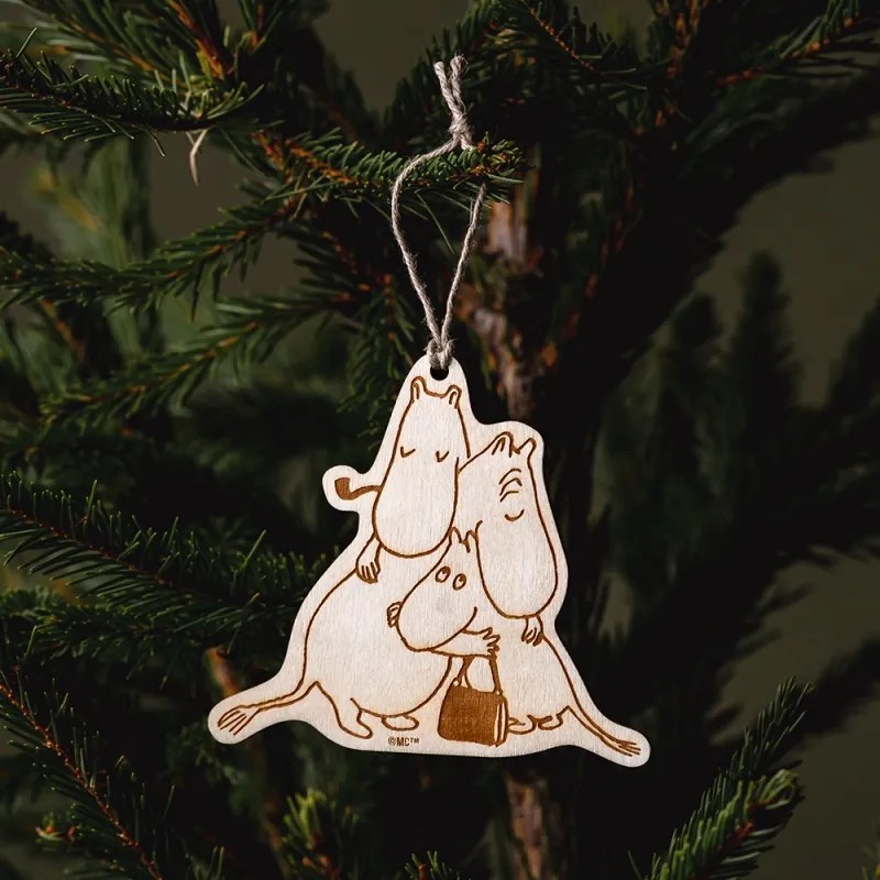 Dřevěná dekorace Moomin / 80. výročí