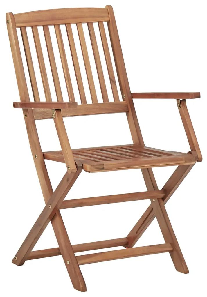 Skládací zahradní židle s poduškami 2 ks masivní akáciové dřevo,  3064594
