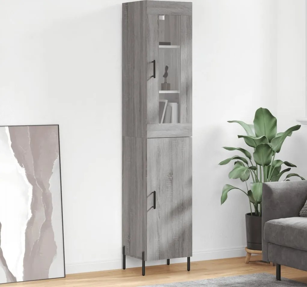 vidaXL Skříň highboard 34,5 x 34 x 180 cm kompozitní dřevo [3199181] Barva: bílá s vysokým leskem