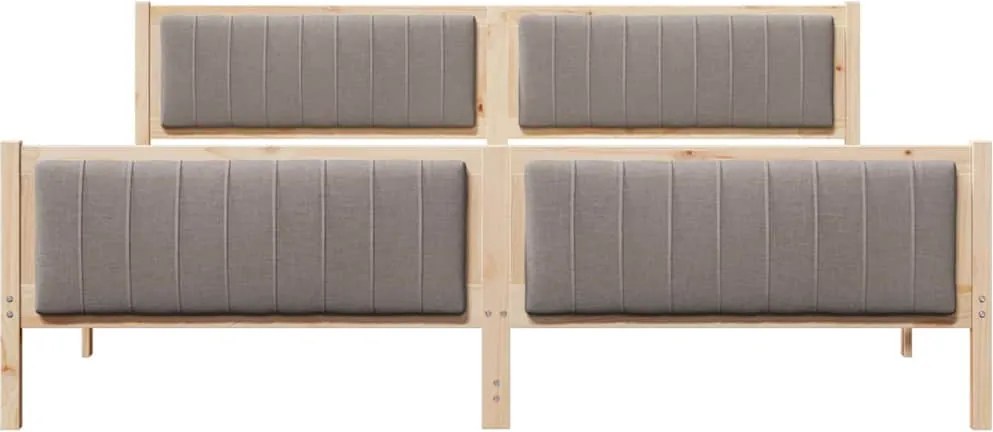 Rám postele Hnědá a taupe 200 x 200 cm Masivní borovicové dřevo 3394301