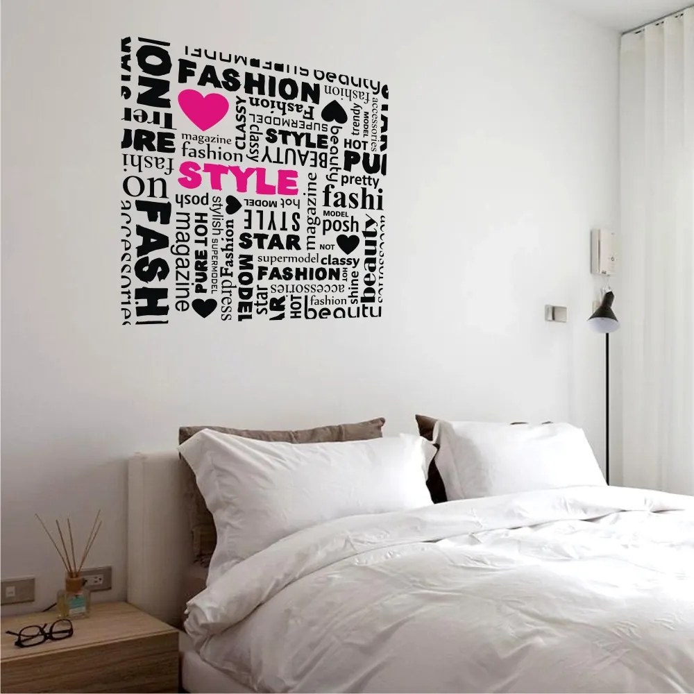 Samolepky na zeď - Love style Barva: Černá, Velikost: 60x60 cm