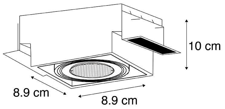Zapuštěné bodové světlo černé naklápěcí a otočné bez rámu - Oneon Honey