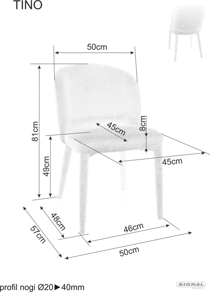 Jídelní židle TINO WIND, šedá