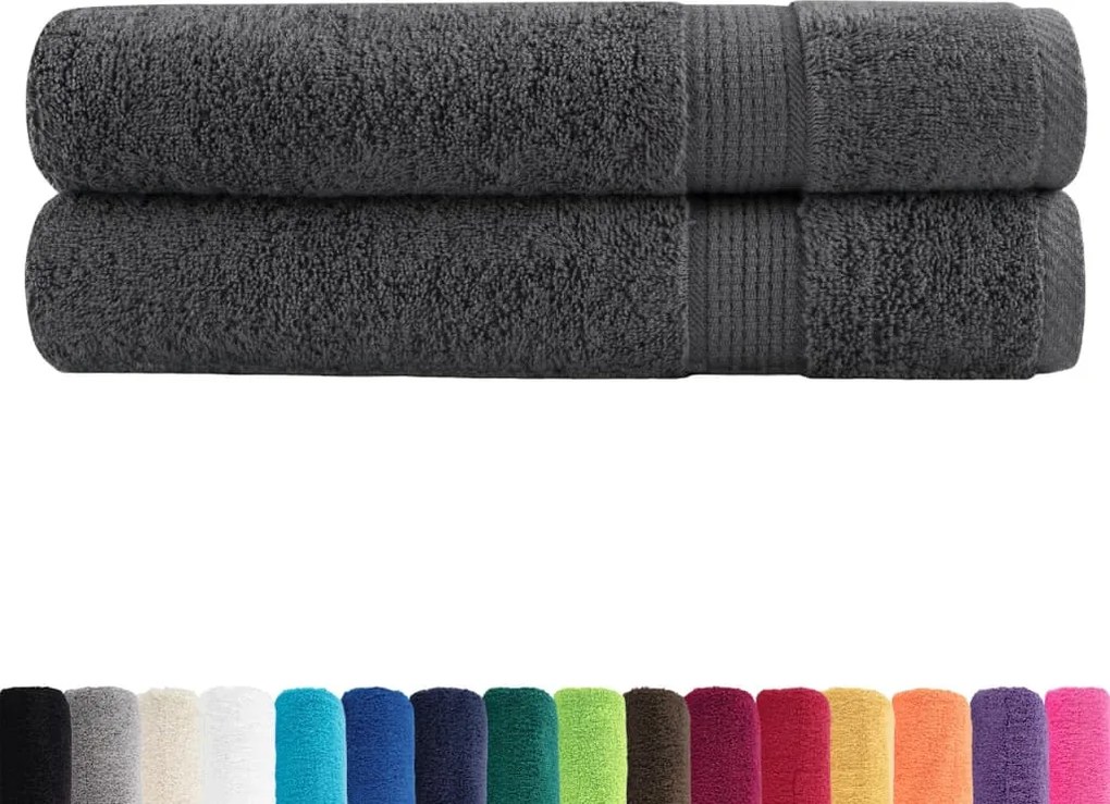 Prémiové ručníky SOLUND 2 ks antracitové 100x200 cm 600 g/m² 137172