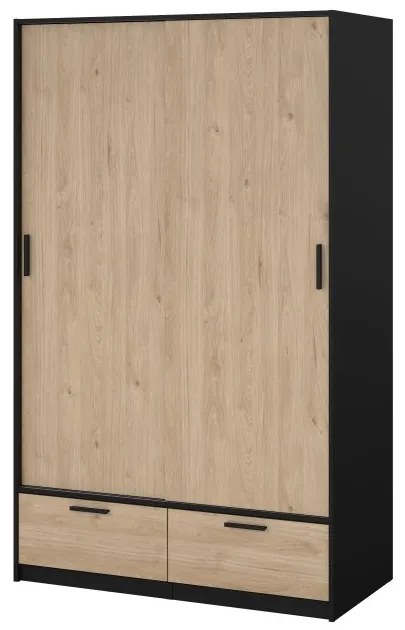 FALCO Šatní skříň s posuvnými dveřmi Line 74324 černý mat/jackson hickory