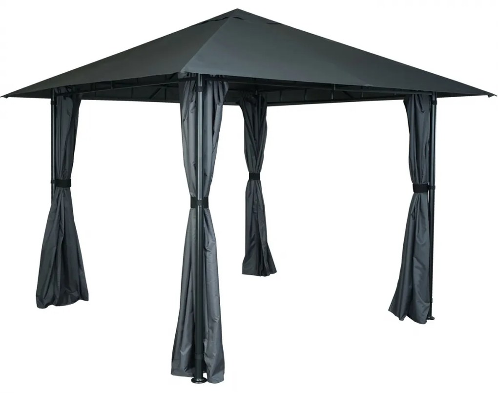 Pergola HWC-J63 se střechou a boční stěnou 3x3m - antracit
