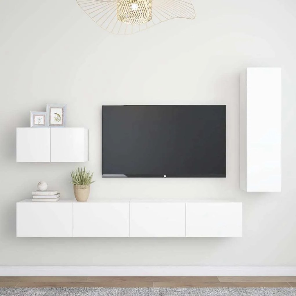 vidaXL 4dílný set TV skříněk dřevotříska [3078676] Barva: dub sonoma