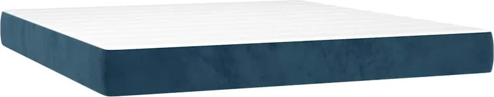 Box spring postel s matrací tmavě modrá 160x200 cm samet 3129463