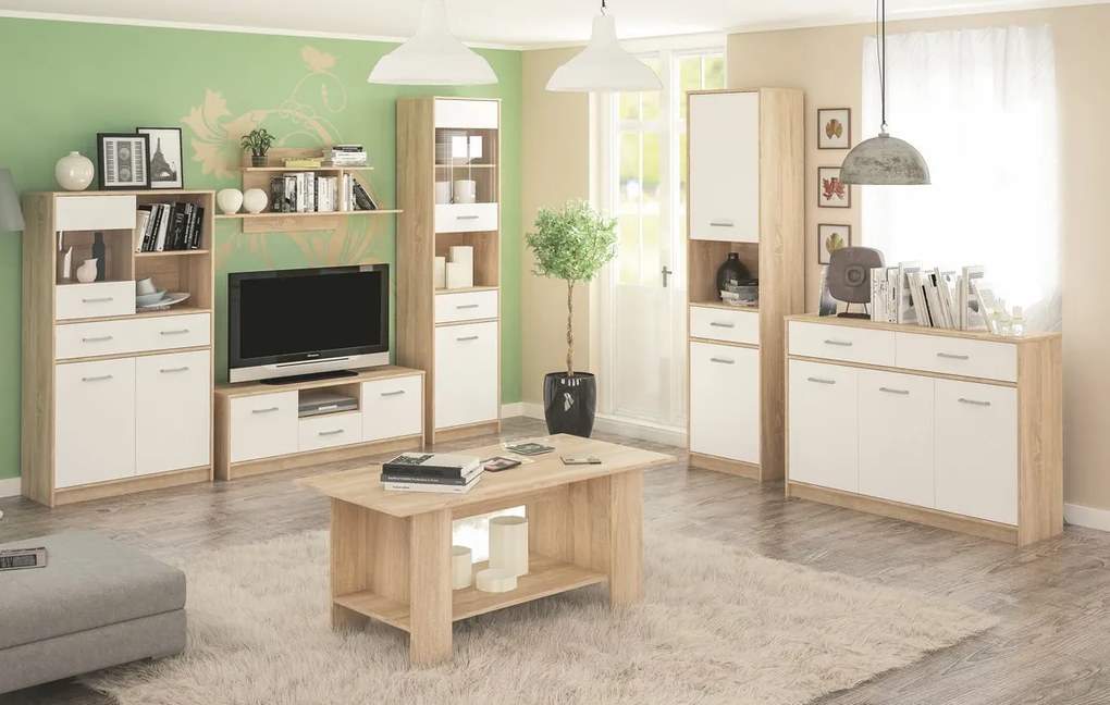 Casarredo Postel se zásuvkou TIPS dub sonoma/bílá mat