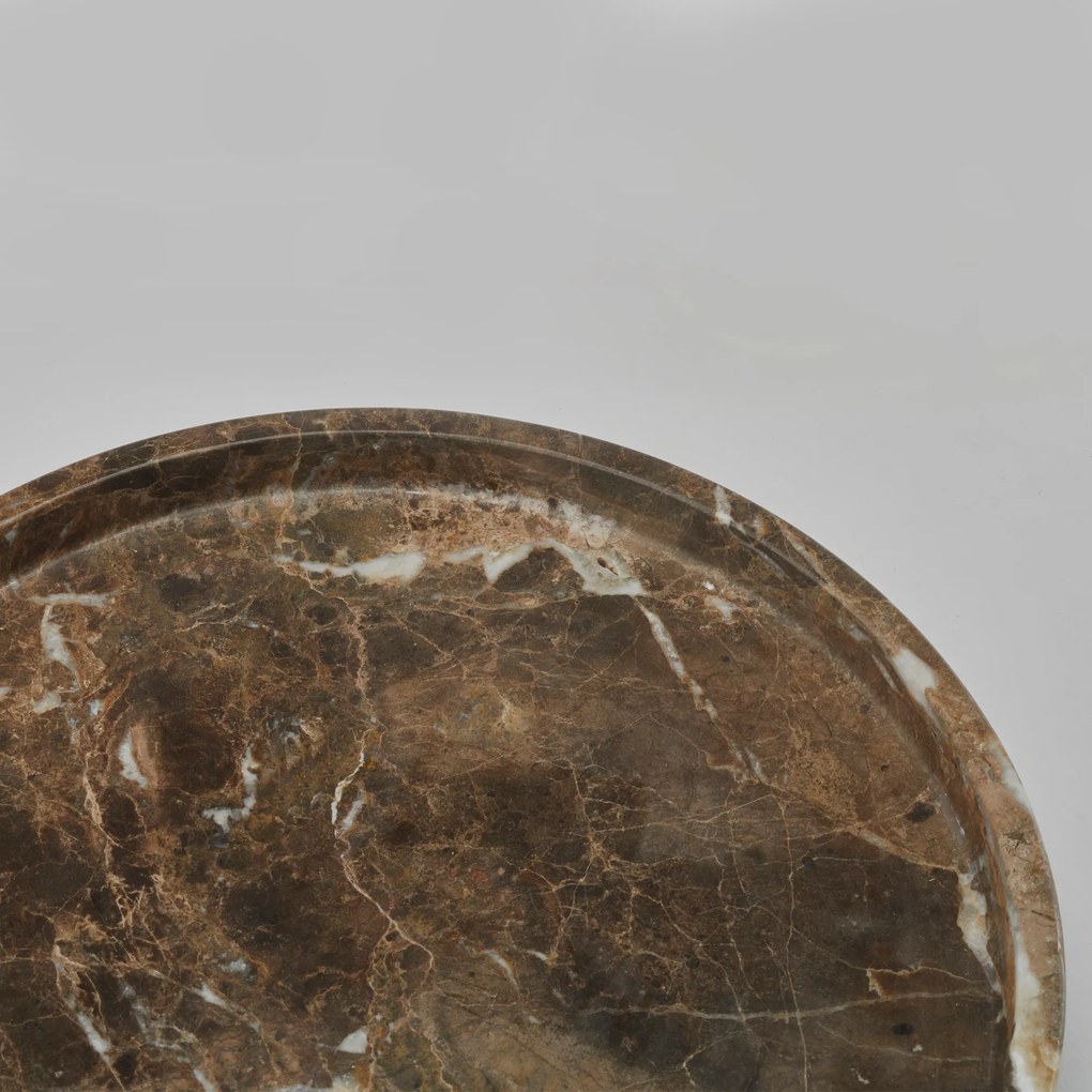 Dekorativní podnos Hammam kulatý 30 cm hnědý
