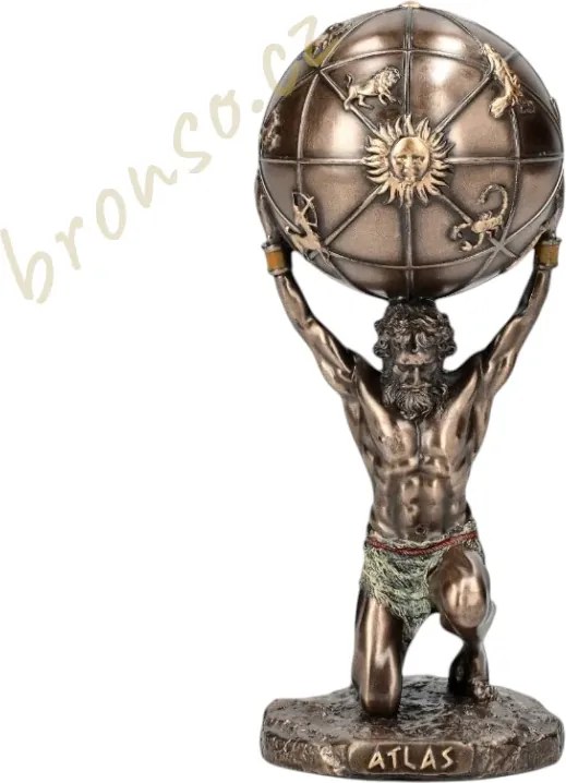 Atlas nesoucí nebeskou sféru – bronzovaná figurka z řecké mytologie Veronese WU78109A4