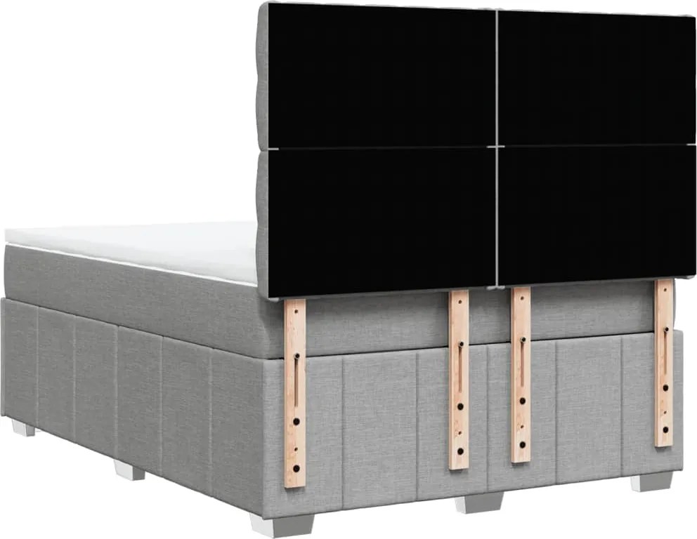 Box spring postel s matrací světle šedá 160 x 200 cm textil 3291726