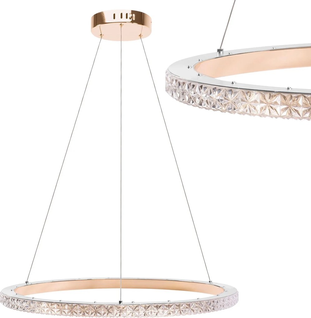 Toolight Toolight, LED stropní osvětlení 59cm, 36W, 4000K, MS009-C, růžové zlato, OSW-09619