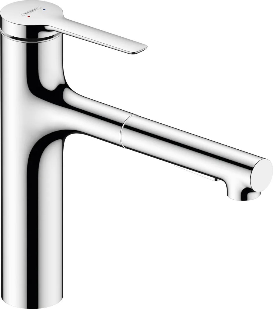 Hansgrohe Zesis M33, dřezová baterie 160, s výsuvnou sprškou, sBox lite, chromová, 74804000