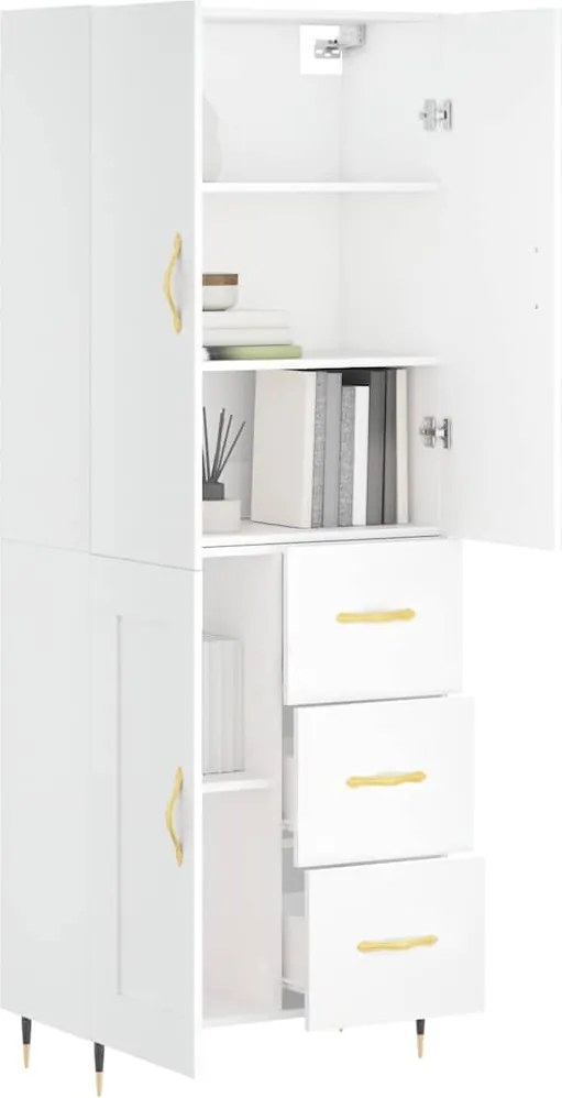 Skříň highboard bílá 69,5 x 34 x 180 cm kompozitní dřevo 3195995