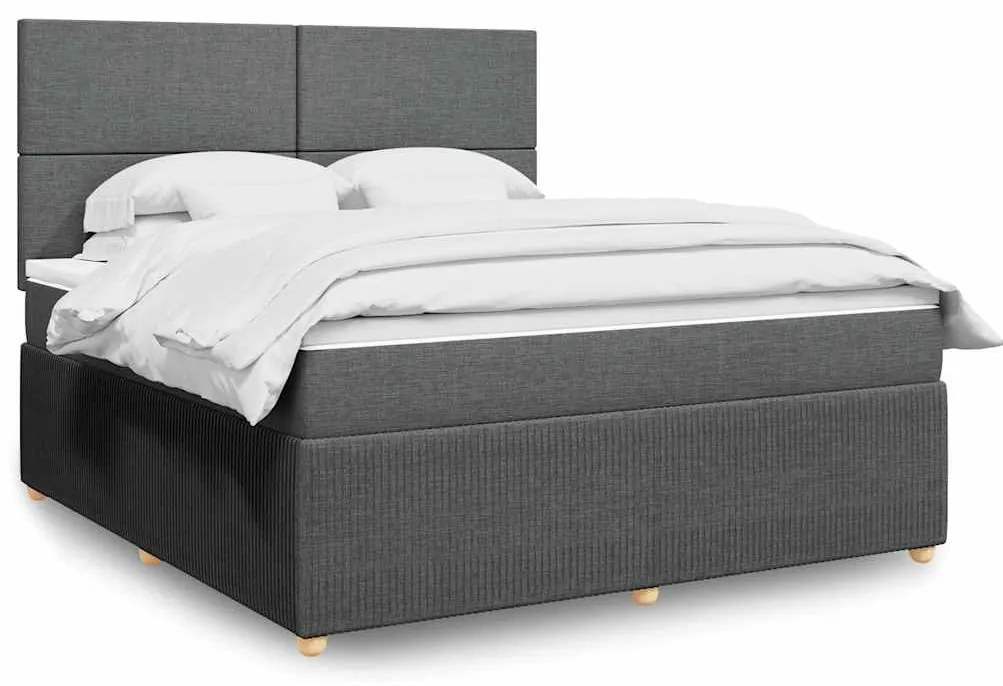 Box spring postel s matrací tmavě šedá 180x200 cm textil 3292129