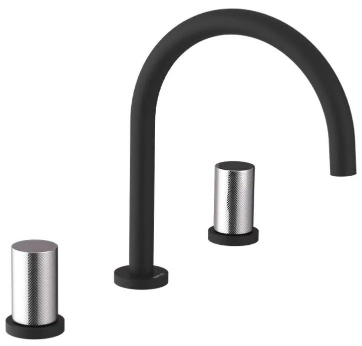 Sapho Ultratap - Umyvadlová baterie, 3-otvorová instalace, matná černá/chrom UT017TBC