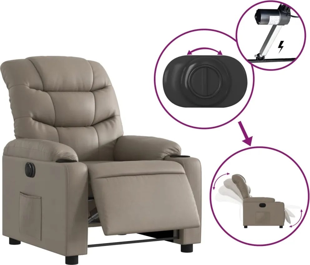 Elektrické polohovací křeslo cappuccino umělá kůže 3206591